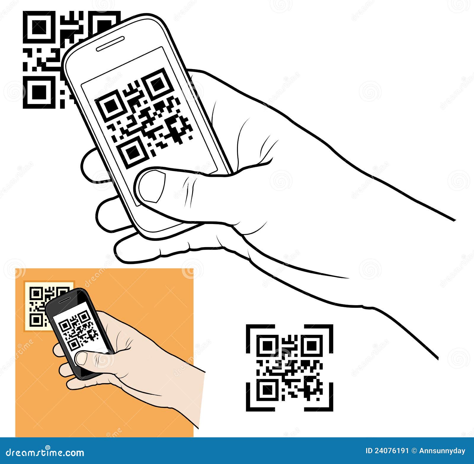 QR Code stock vector. Illustration of qrcode, taking - 24076191
