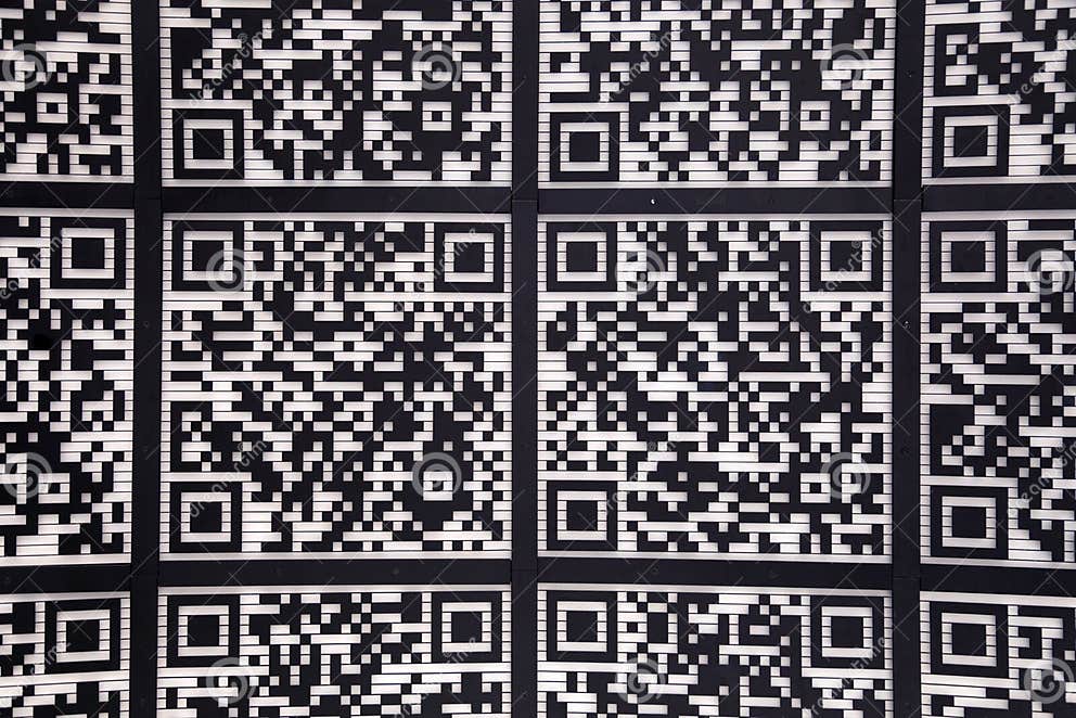 Qr Code Abstract Pattern Background, Black and White, Horizontal Stock ...
