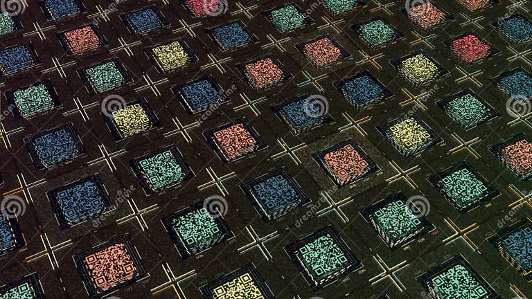 QR Code Abstract Technology Background, Seamless Loop. Animation Stock Photo - Image of data ...