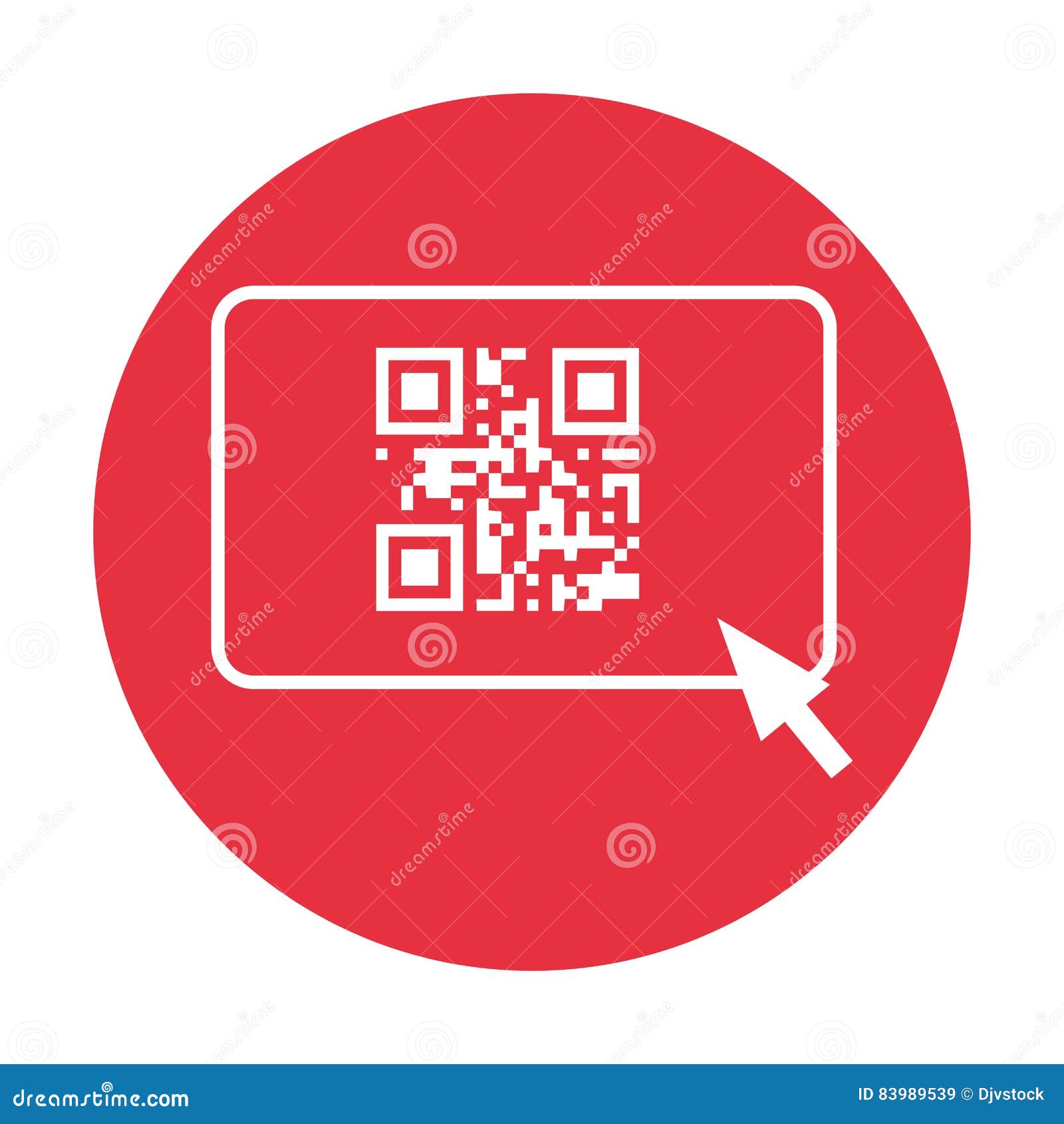 Qr Code and Arrow Pointer Icon Image Stock Illustration - Illustration ...