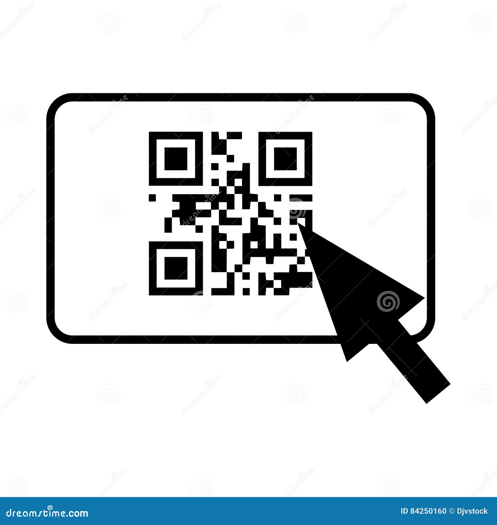 Qr Code and Arrow Pointer Icon Image Stock Vector - Illustration of ...