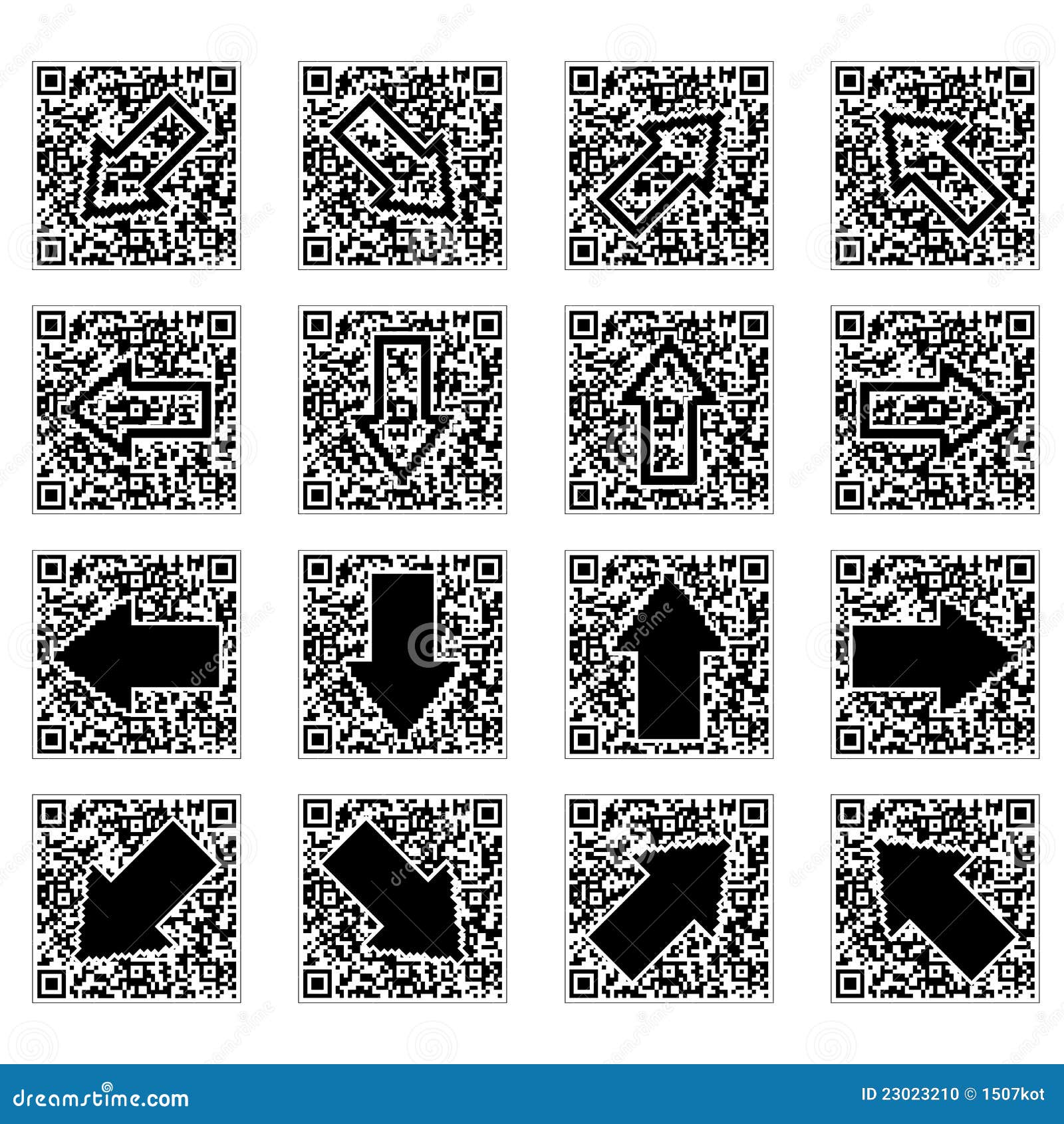 QR code with arrows stock vector. Illustration of computer - 23023210