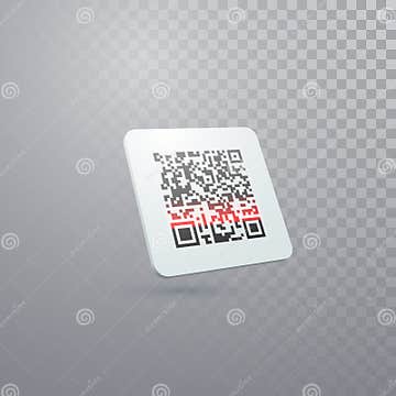 QR Code Badge in Scanning Process Isolated on Transparent Background ...