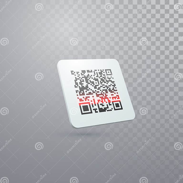 QR Code Badge in Scanning Process Isolated on Transparent Background ...