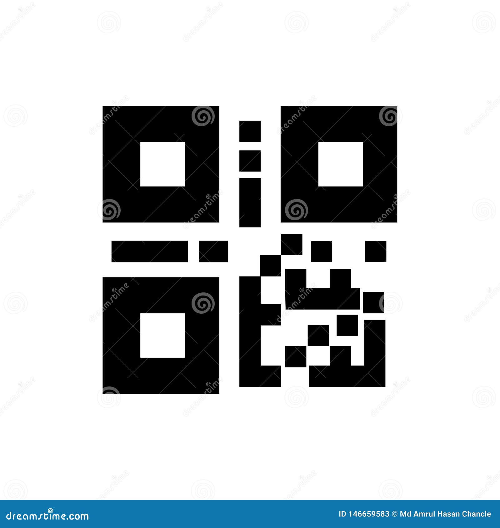 QR code, Bar code icon stock illustration. Illustration of sign - 146659583