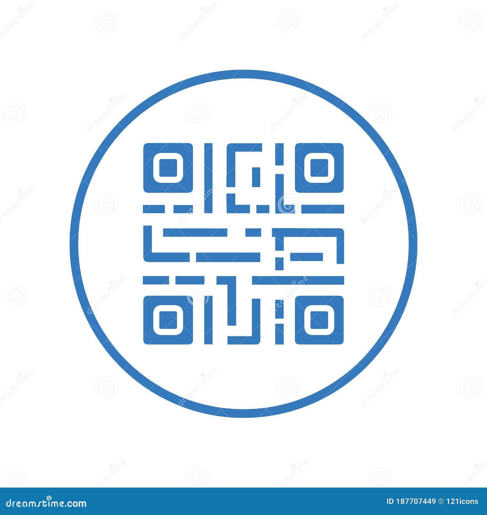 Qr-code Bar-code Icon, Digital Technology / Blue Color Stock Vector ...