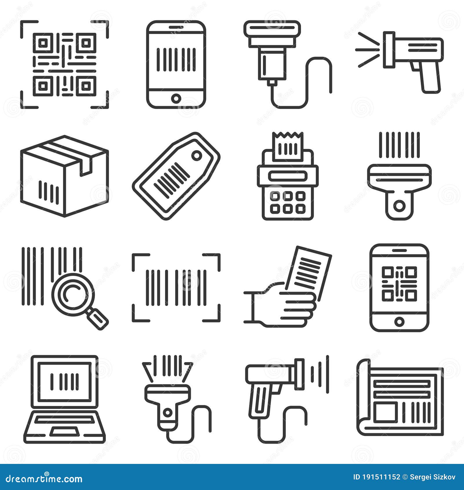QR Code and Barcode Icons Set. Vector Stock Vector - Illustration of ...