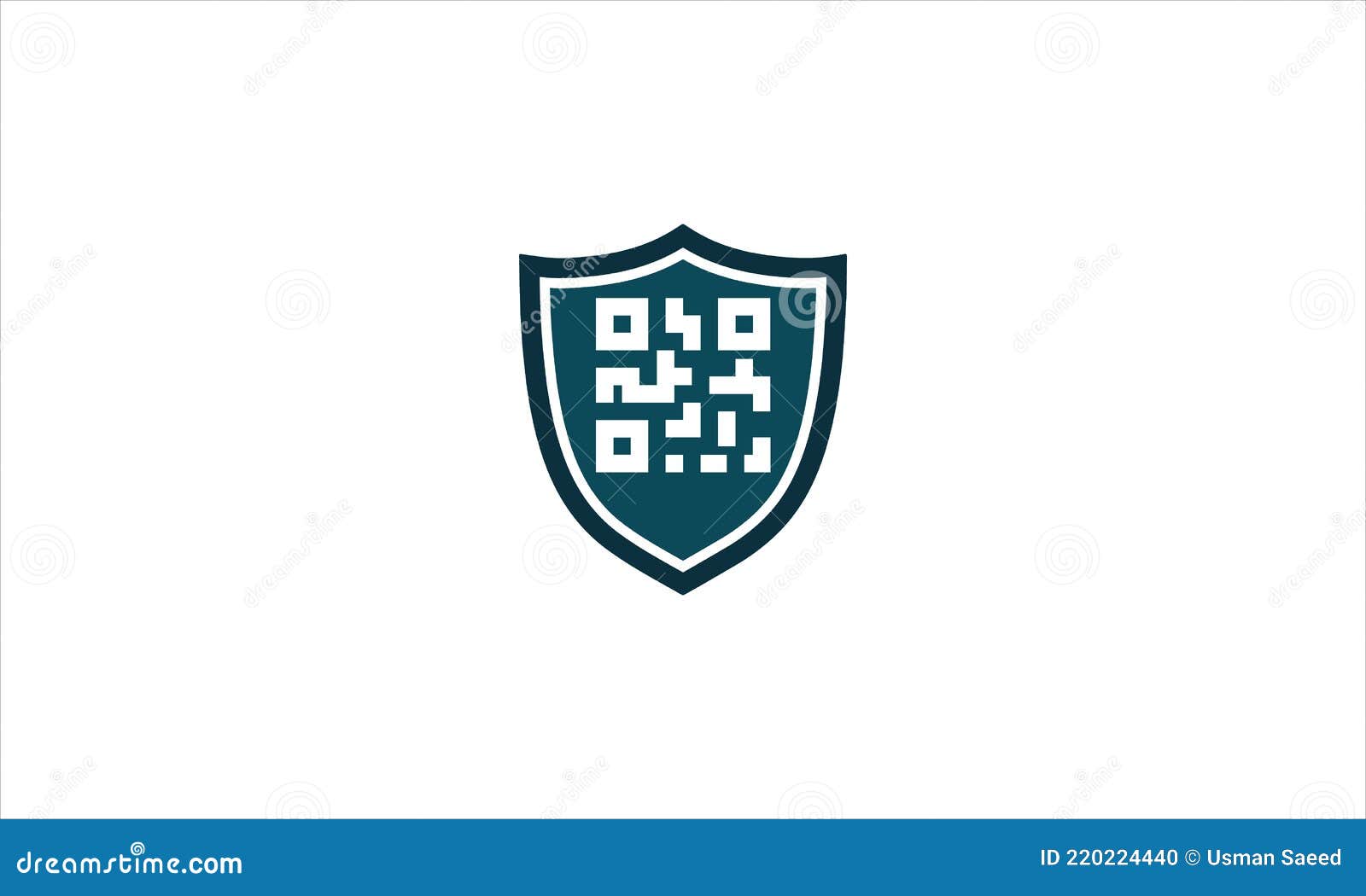 QR Code / Barcode and Shield Logo Design Template Illustration Stock ...