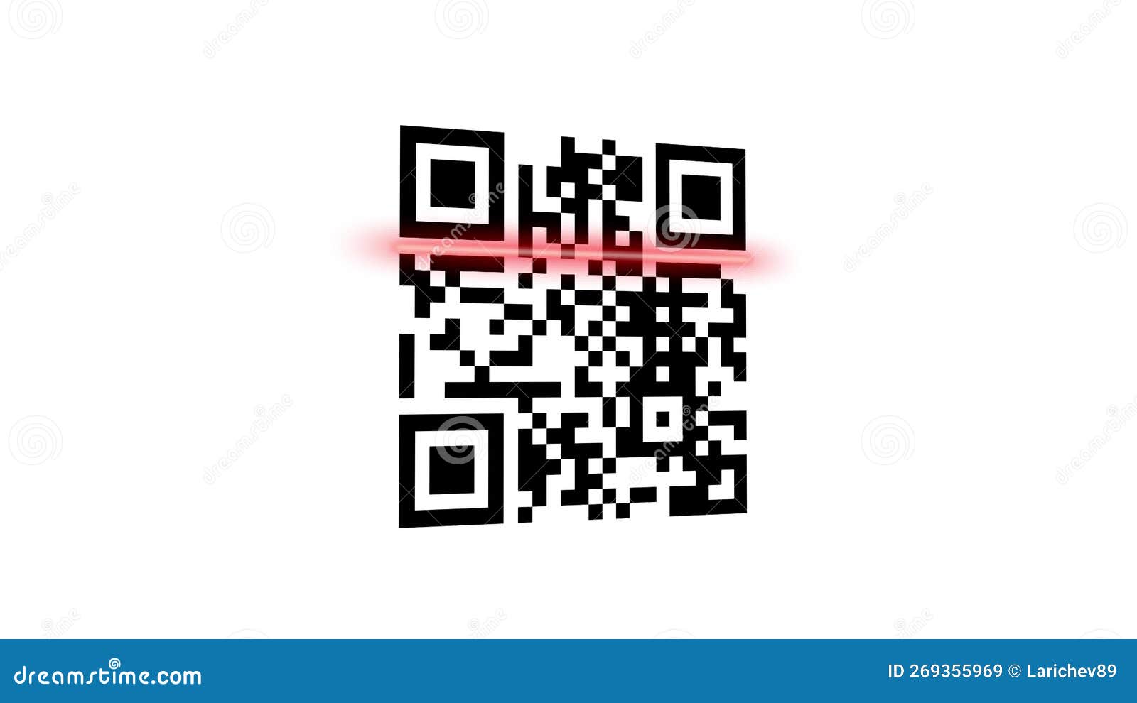 QR Code Being Scanned with a Red Laser. Seamless Looping Animation of ...