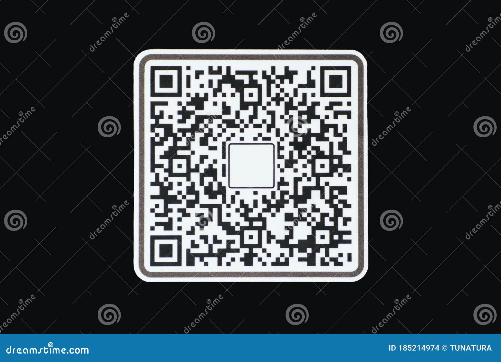 QR Code on the Black Background, Black and White Stock Photo - Image of ...
