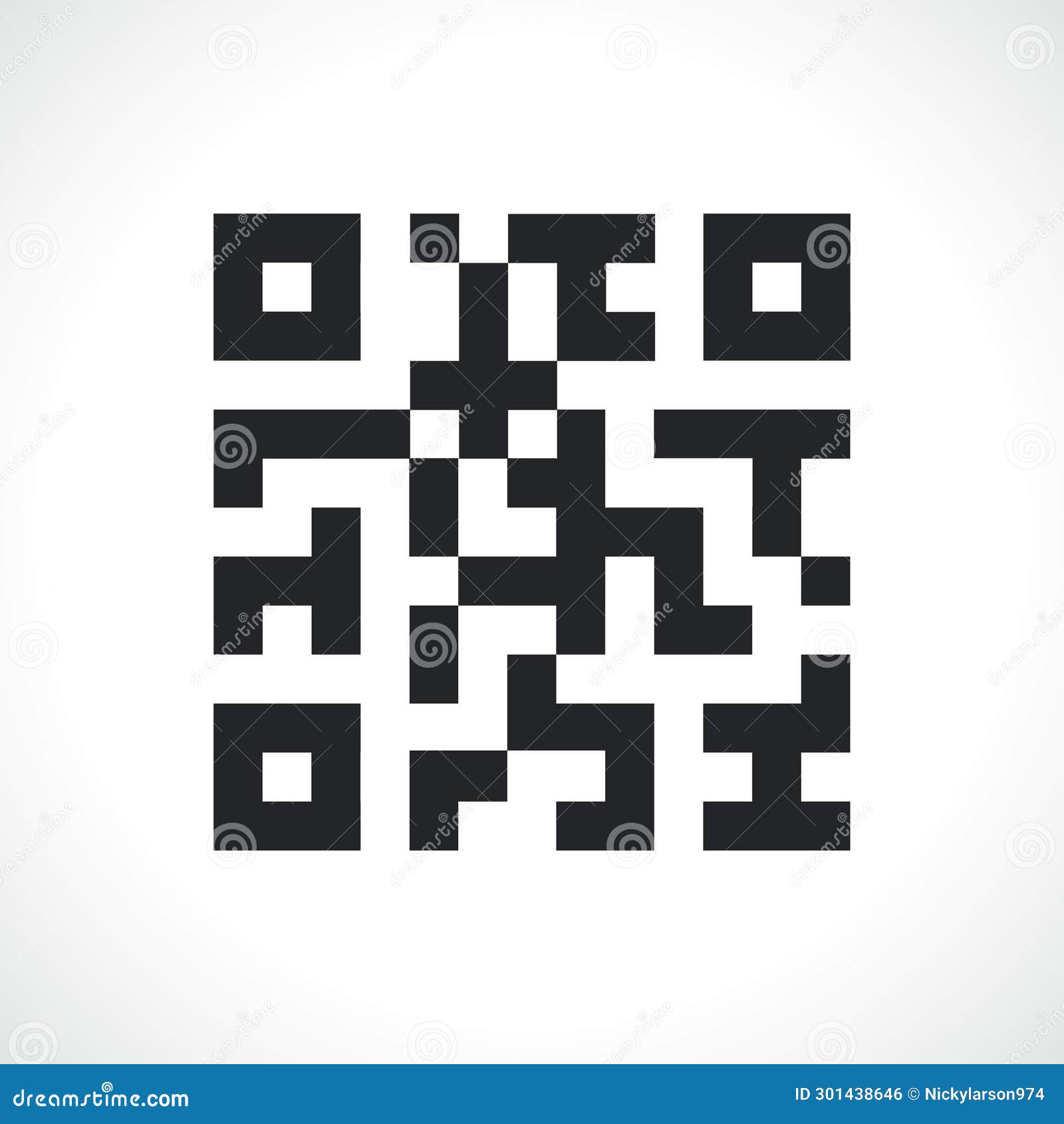 Qr code black and white stock vector. Illustration of scan - 301438646