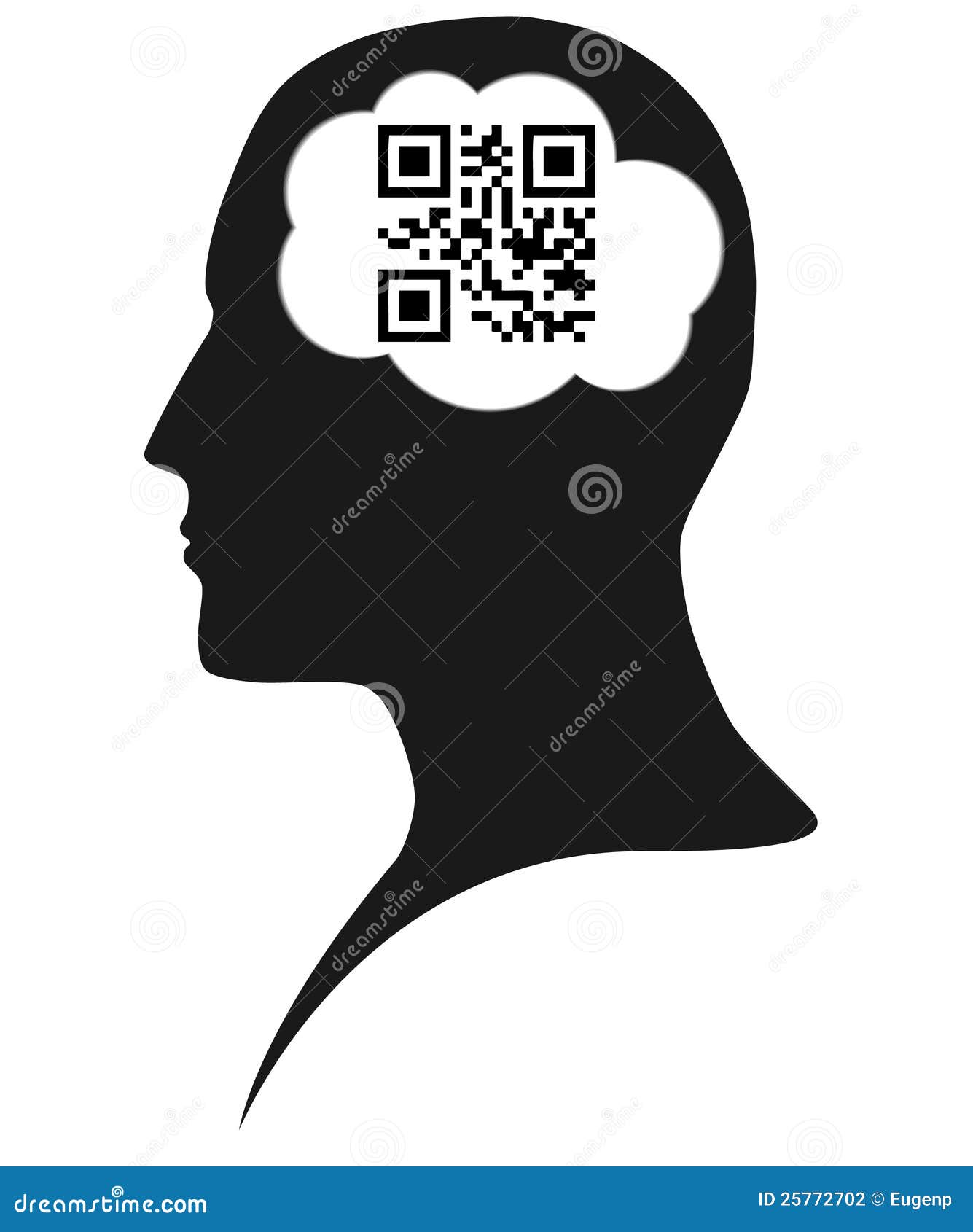 QR code brain stock vector. Illustration of side, silhouette - 25772702