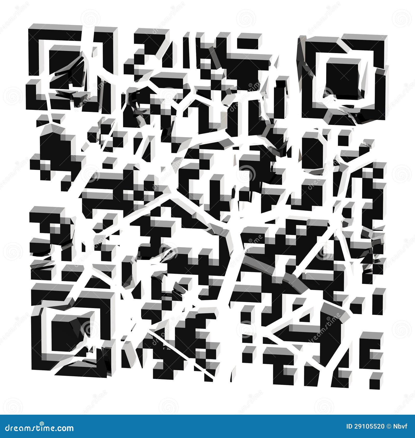 QR Code Broken into Black Pieces Isolated Stock Illustration ...