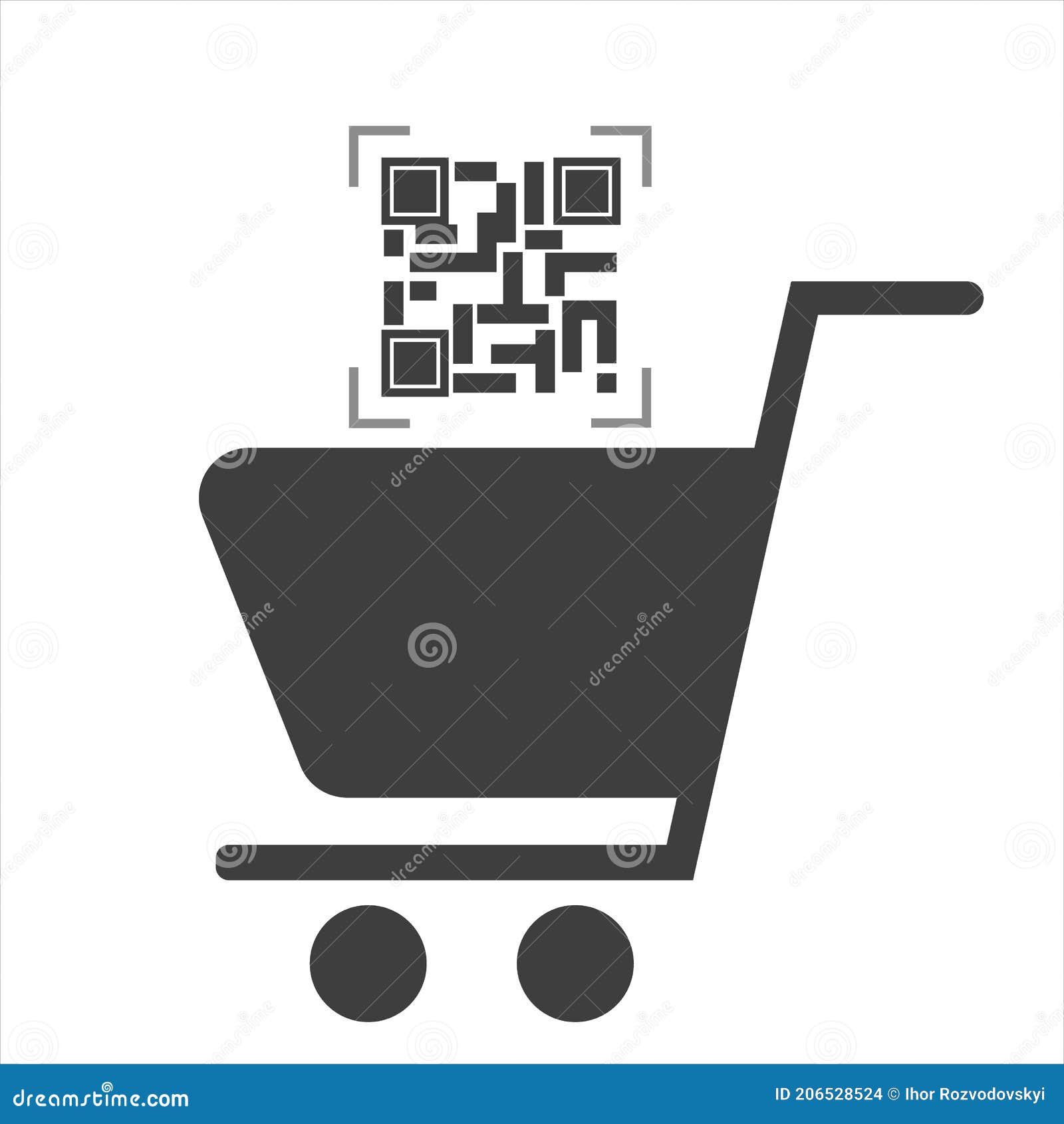 Qr Code in a Car for Shopping. Vector Stock Illustration - Illustration ...