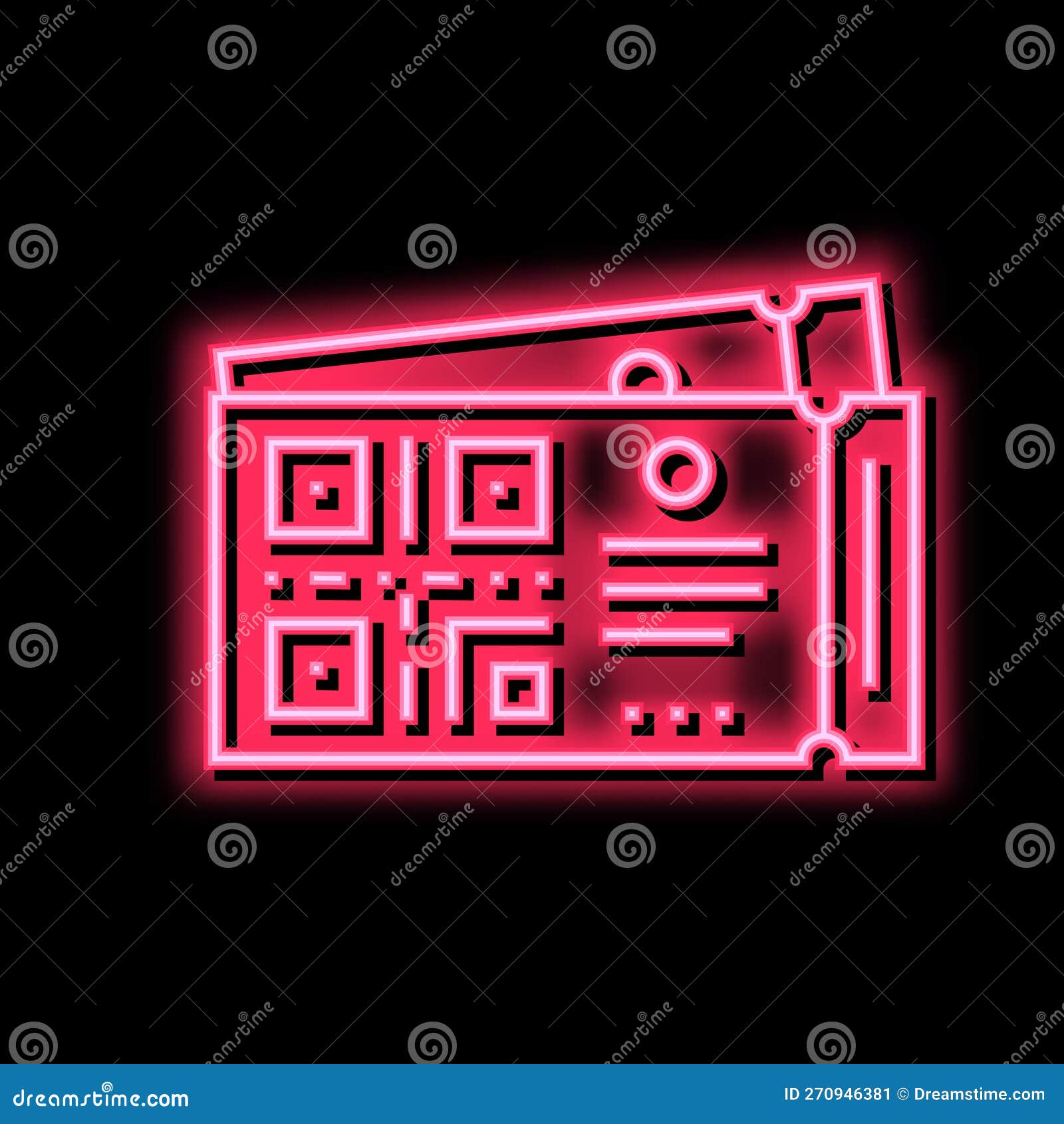 Qr Code on Cinema Ticket Neon Glow Icon Illustration Stock Vector ...