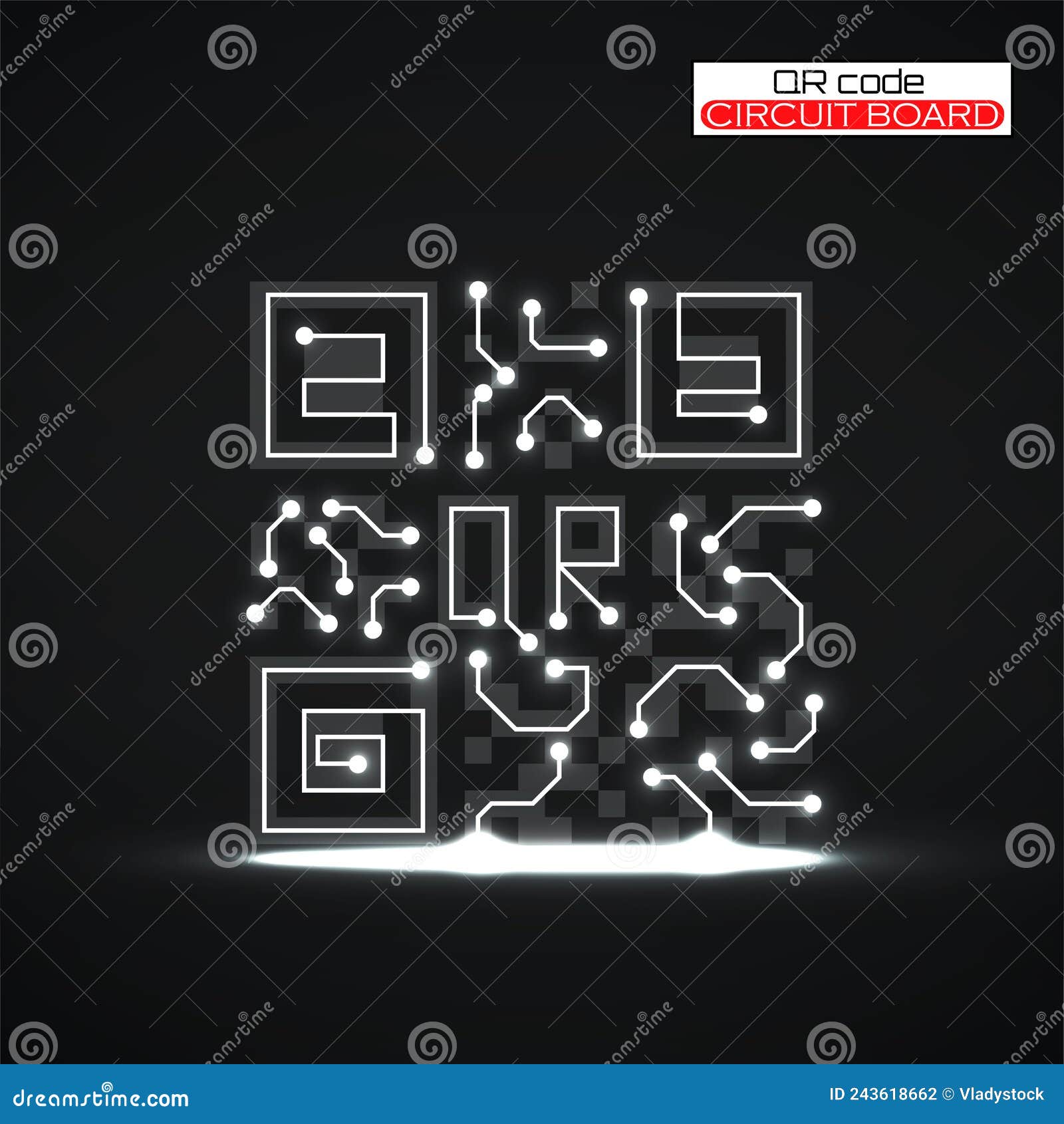 Qr Code with Circuit Board Logo. Technology Code Stock Vector ...