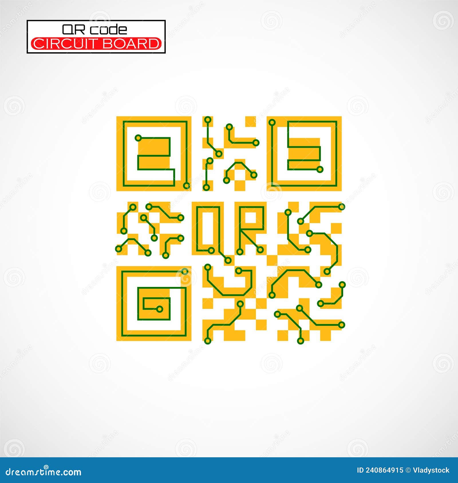 Qr Code with Circuit Board Logo. Technology Code, Barcode ...