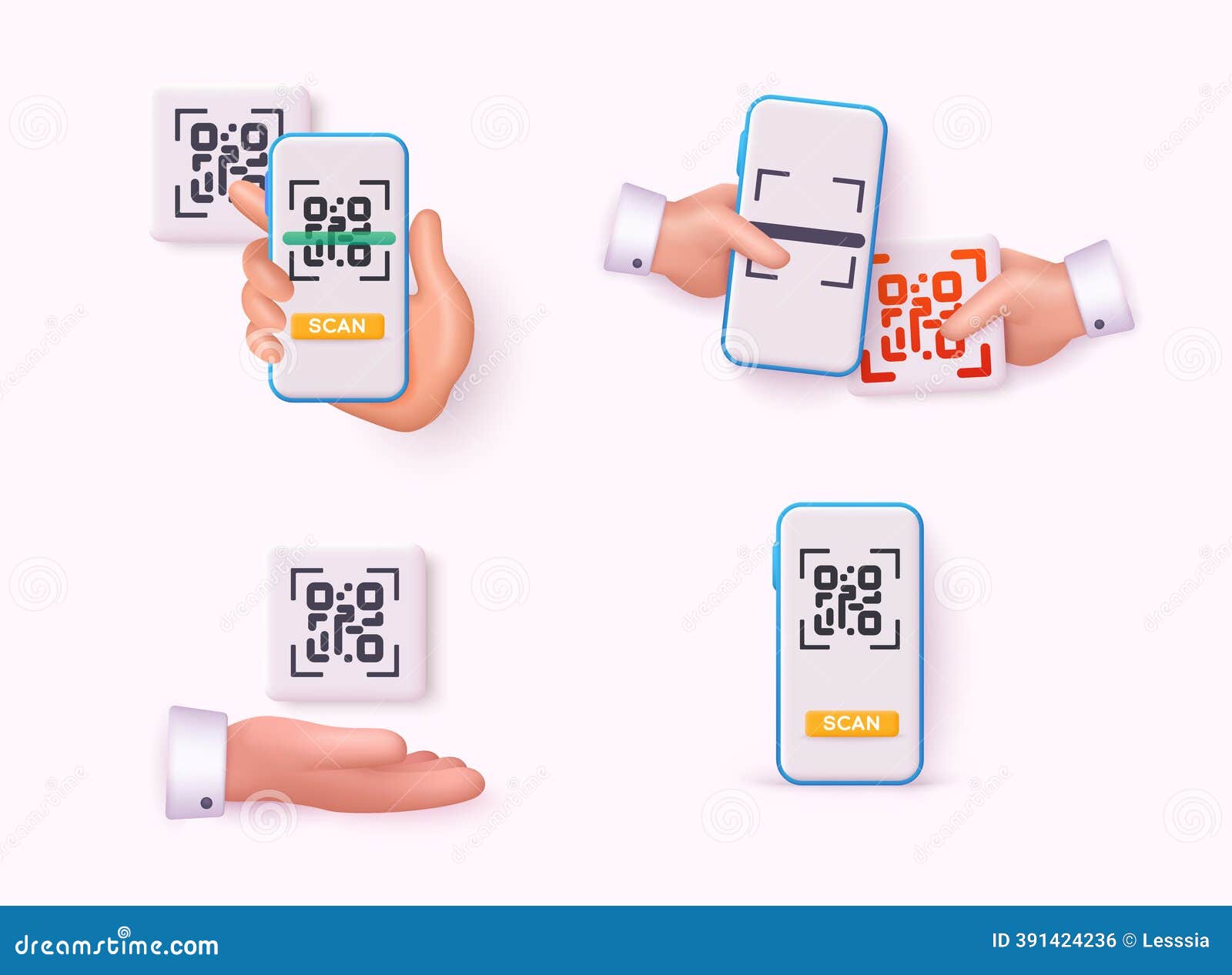 QR Code Set The Color Of South Korea Flag. A Red And Blue Taeguk ...