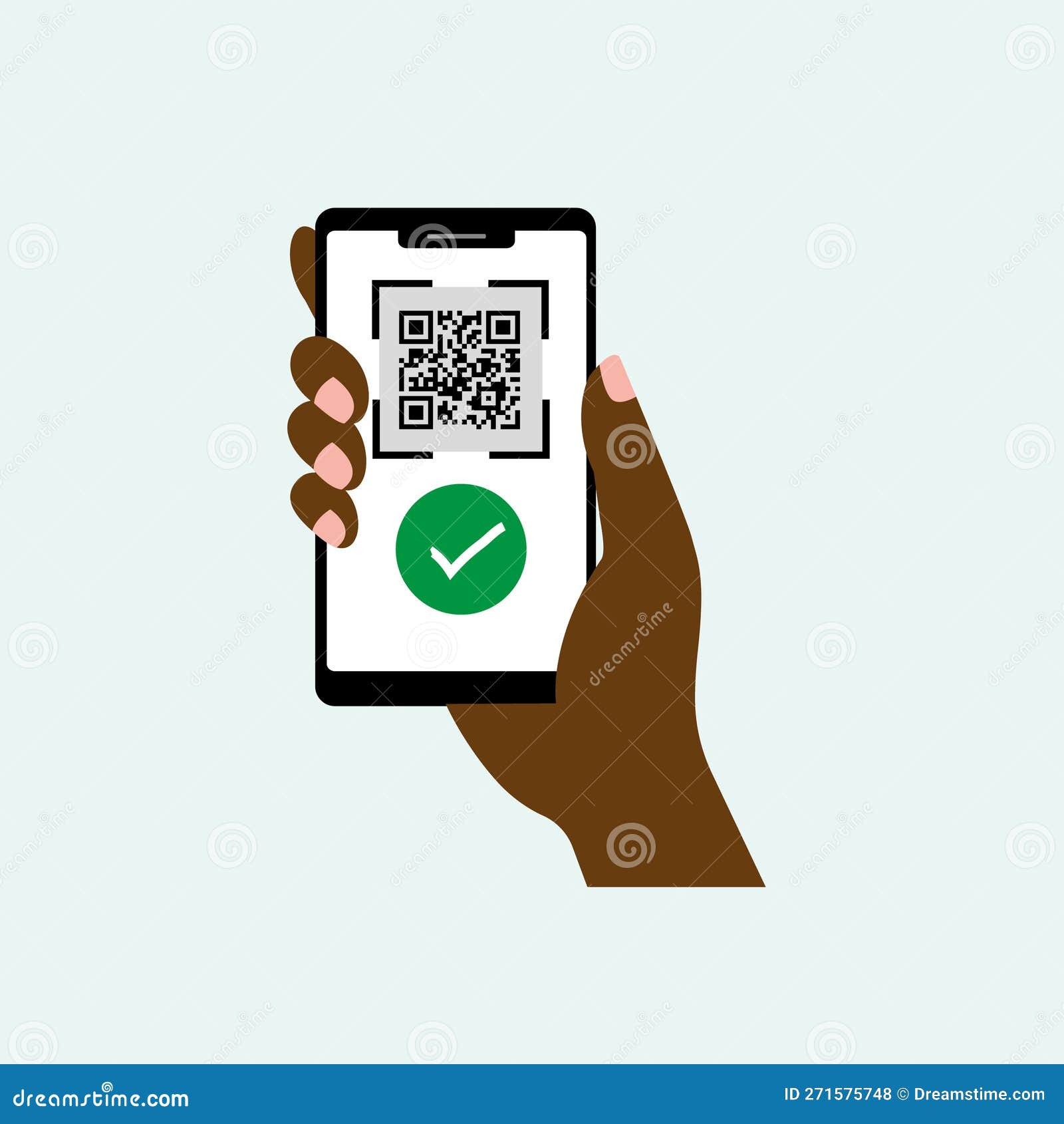 Qr Code Concept. a Hand Holding Smartphone and Scanning Barcode ...