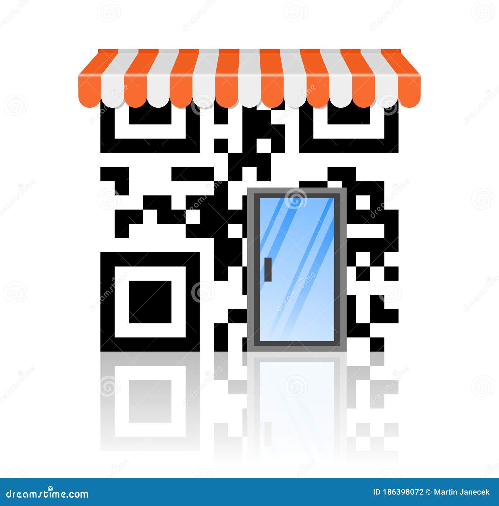 QR Code, Concept Online Shopping Stock Illustration - Illustration of ...