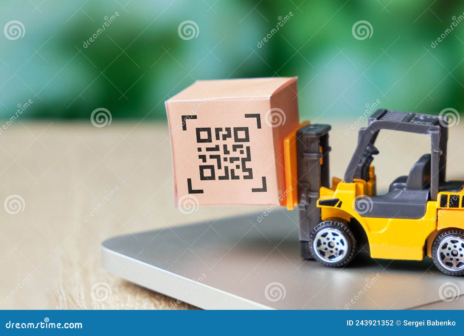 QR Code Concept. Product Labeling on the Box. Process Optimization in ...