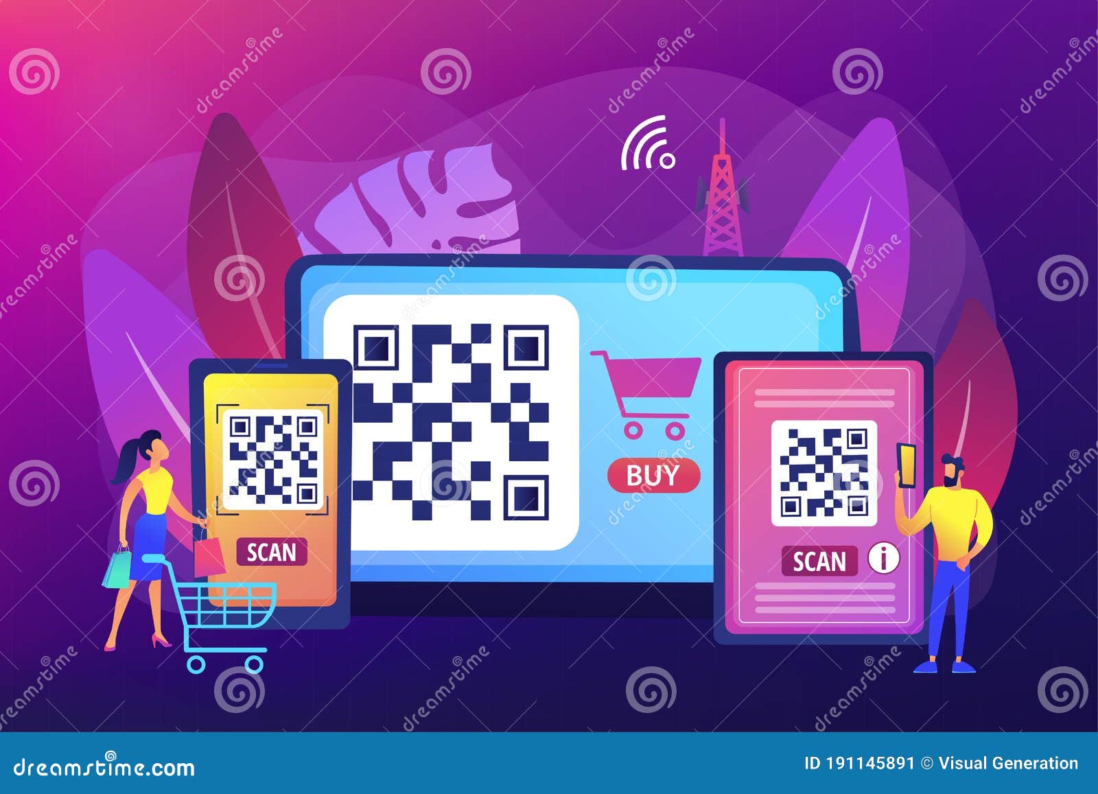 QR Code Concept Vector Illustration Stock Vector - Illustration of ...