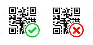 Qr Code Control Icon Check Mark and Cross Stock Vector - Illustration ...