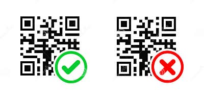 Qr Code Control Icon Check Mark and Cross Stock Vector - Illustration ...