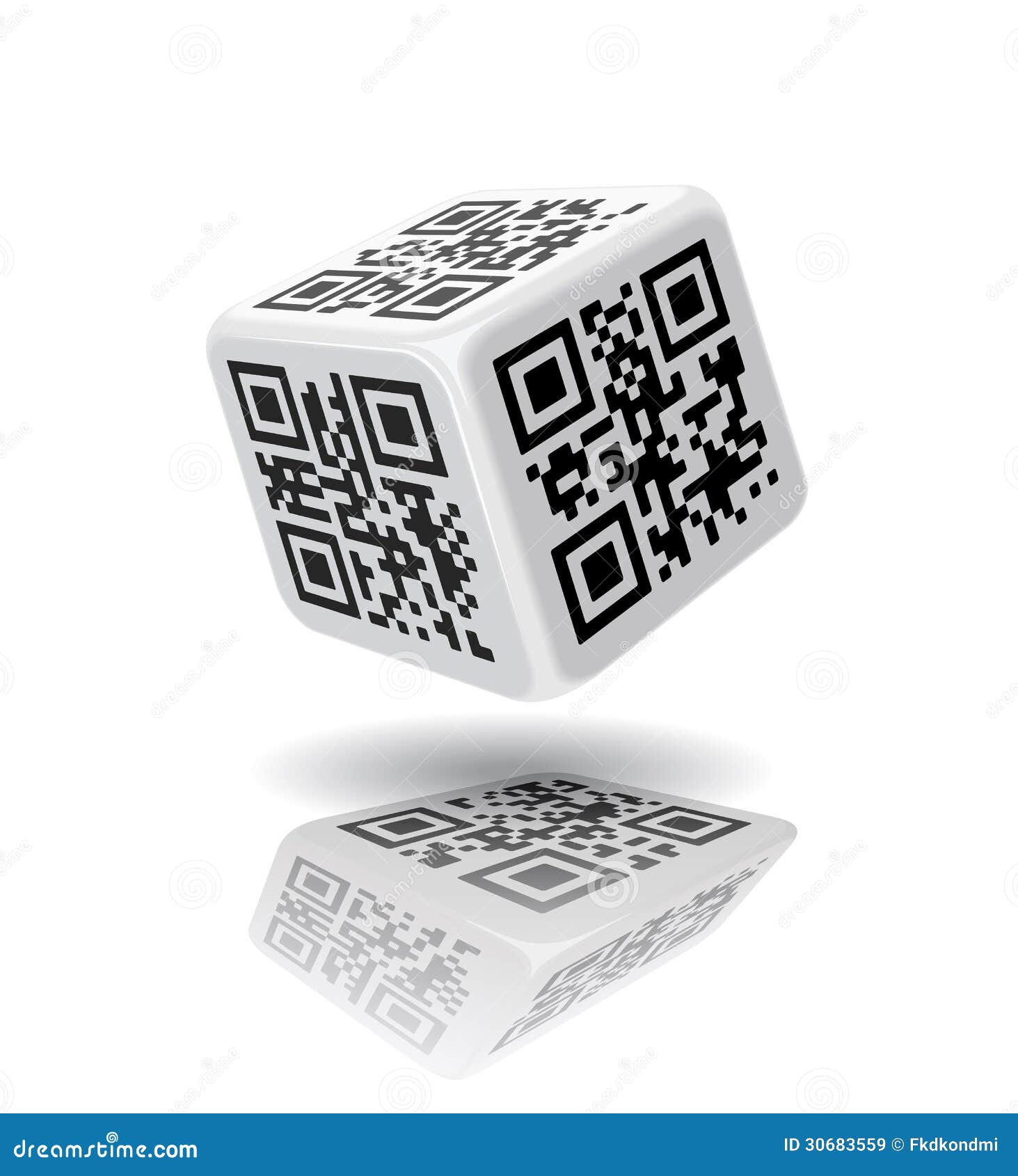 QR-code cube. stock vector. Illustration of security - 30683559
