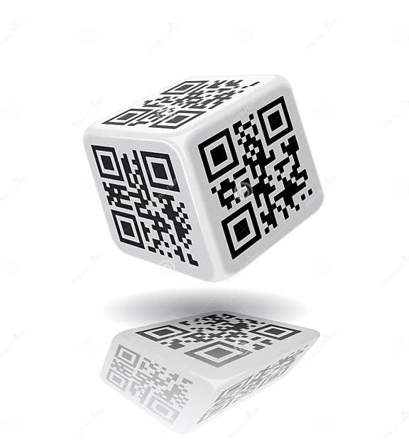 QR-code cube. stock vector. Illustration of security - 30683559