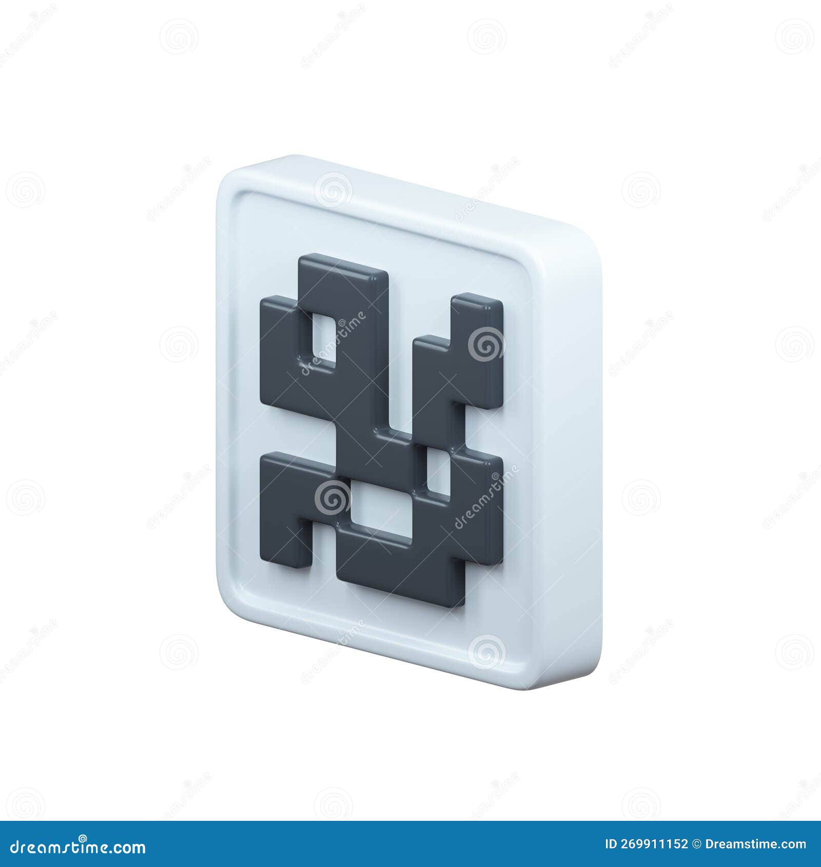 Qr Code 3d rendering icon. stock illustration. Illustration of render ...