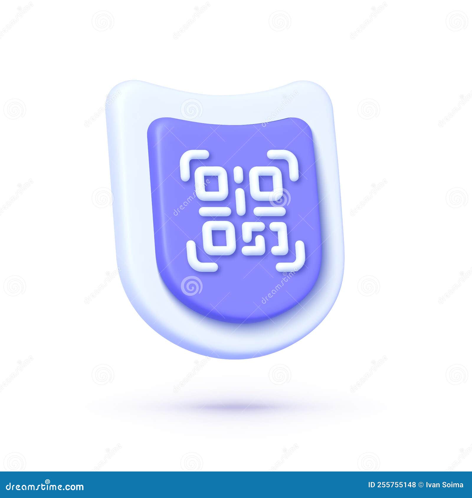 Qr Code 3d Shield, Great Design for Any Purposes. 3d Vector Render ...
