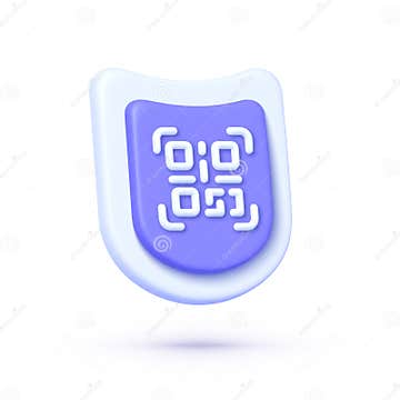 Qr Code 3d Shield, Great Design for Any Purposes. 3d Vector Render ...