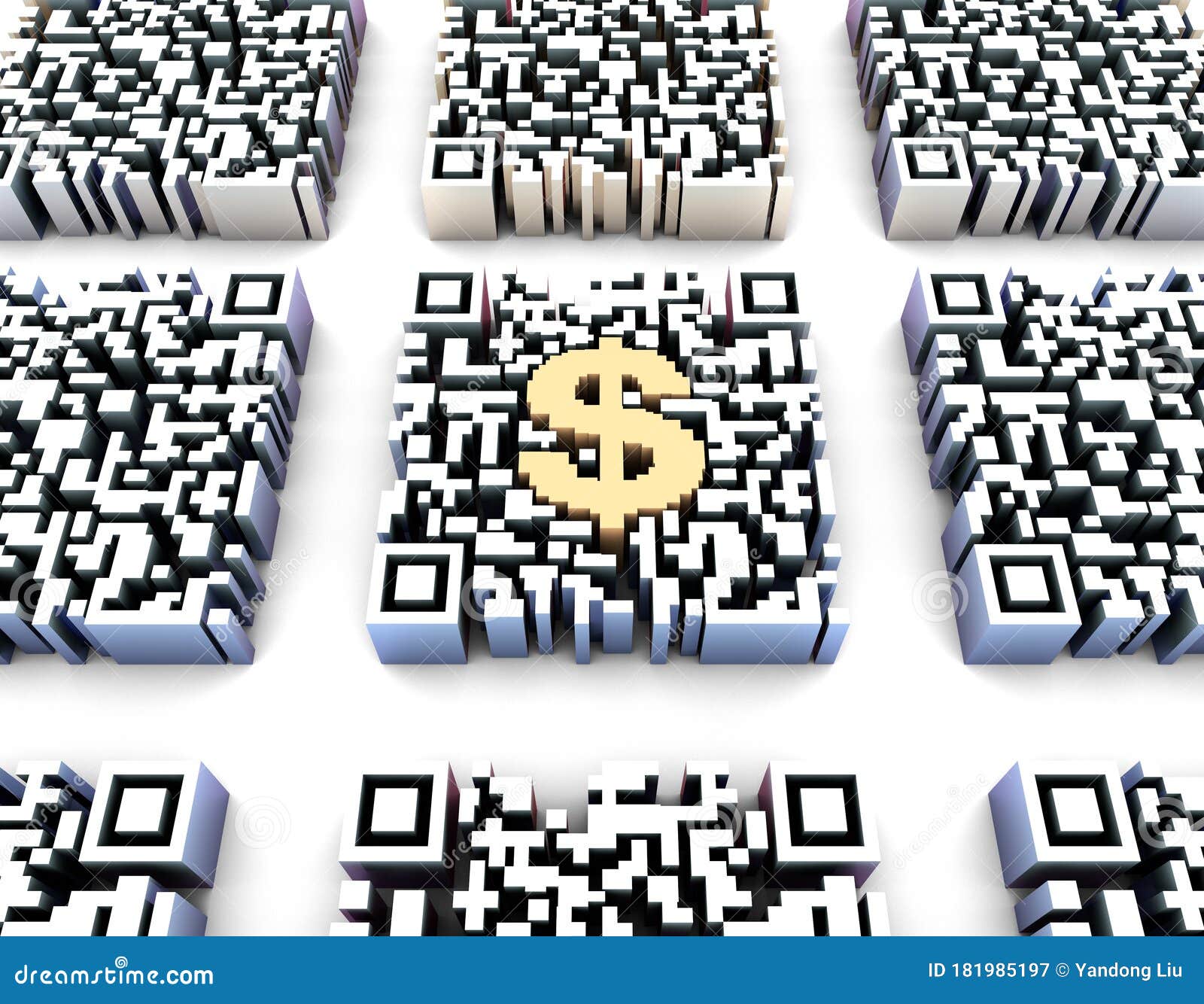 QR Code Data Transmission and US Dollar Currency, Financial ...