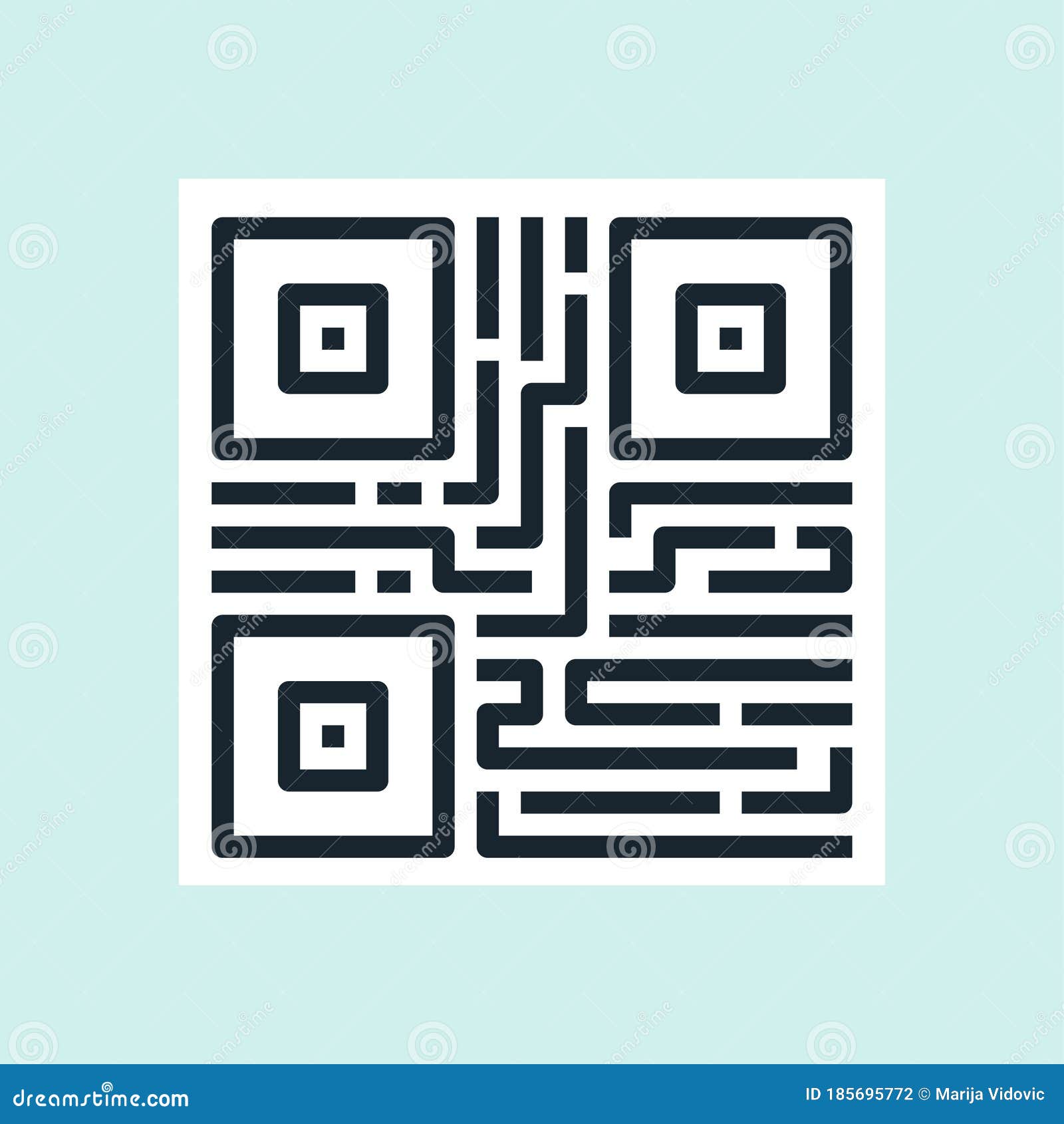 QR Code. Digital Marketing Concept Illustration, Flat Design Linear ... QR Code. Digital Marketing Concept Illustration, Flat Design Linear ...