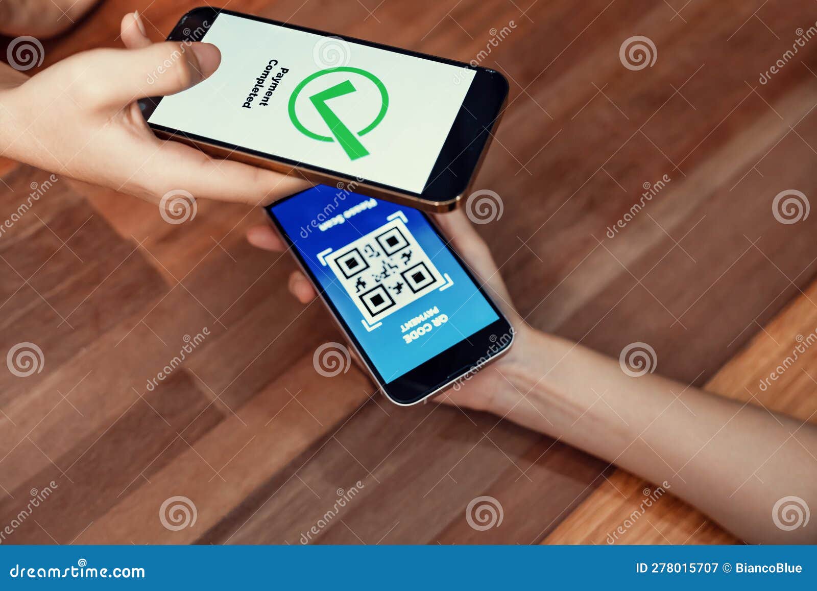 QR Code is Displayed on Screen for Cashless Payment Scanning ...