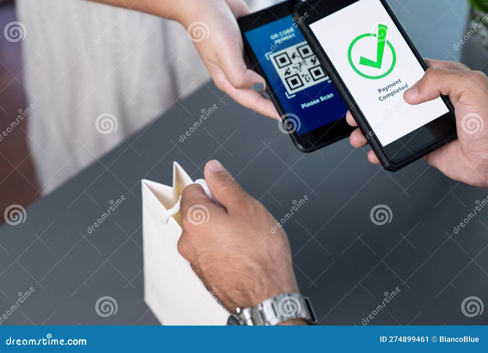 QR Code is Displayed on Screen for Cashless Payment Scanning. Fervent ...