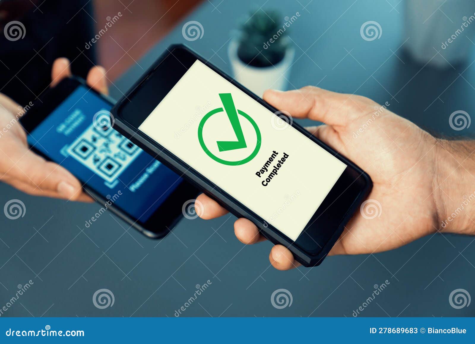 QR Code is Displayed on Screen for Cashless Payment Scanning. Fervent ...