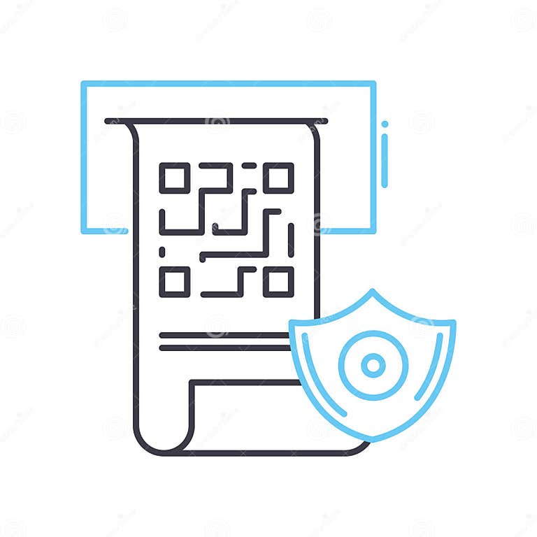 Qr Code Document Line Icon, Outline Symbol, Vector Illustration ...