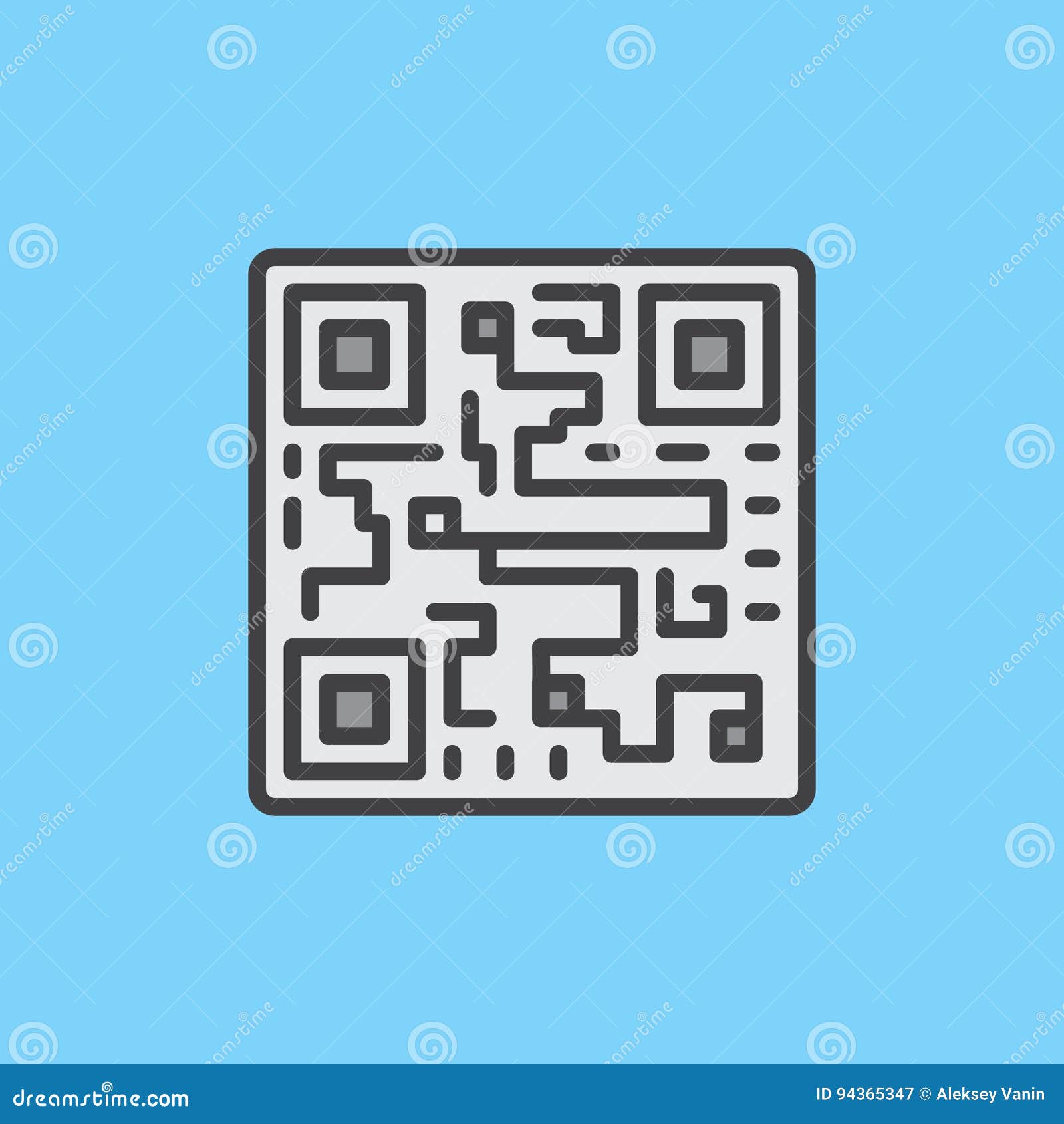 QR Code Filled Outline Icon, Vector Sign Stock Vector - Illustration of ...