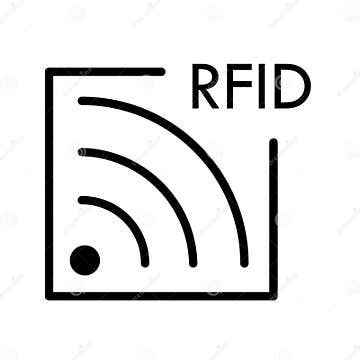 QR Code Flat Line Icon. Wireless RFID Chip and Radio-frequency ...