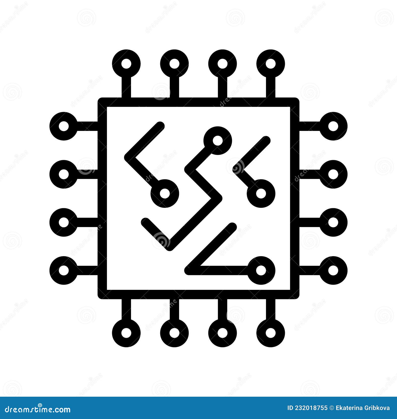 QR Code Flat Line Icon. Wireless RFID Chip and Radio-frequency ...
