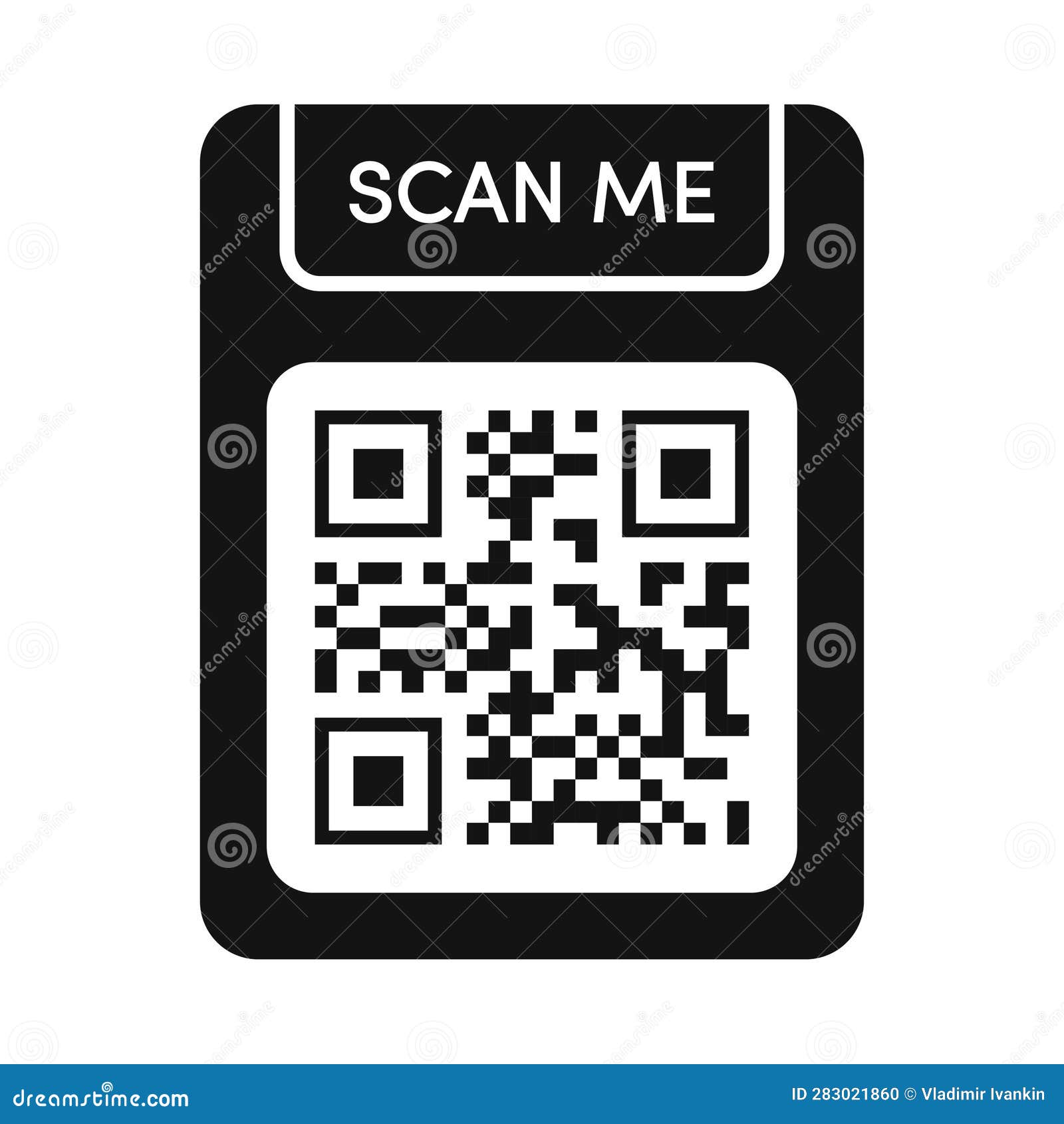 Qr Code Frame Black Color. Scan Me Tag Stock Vector - Illustration of ...
