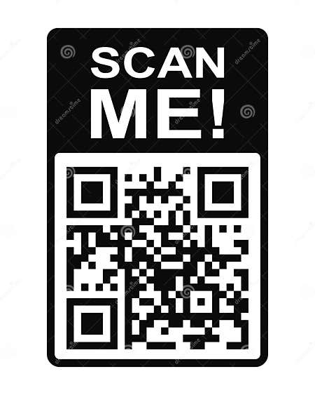 Qr Code In Frame With Text Scan Me Template Of Quick Responce Matrix Barcode With Data Readable