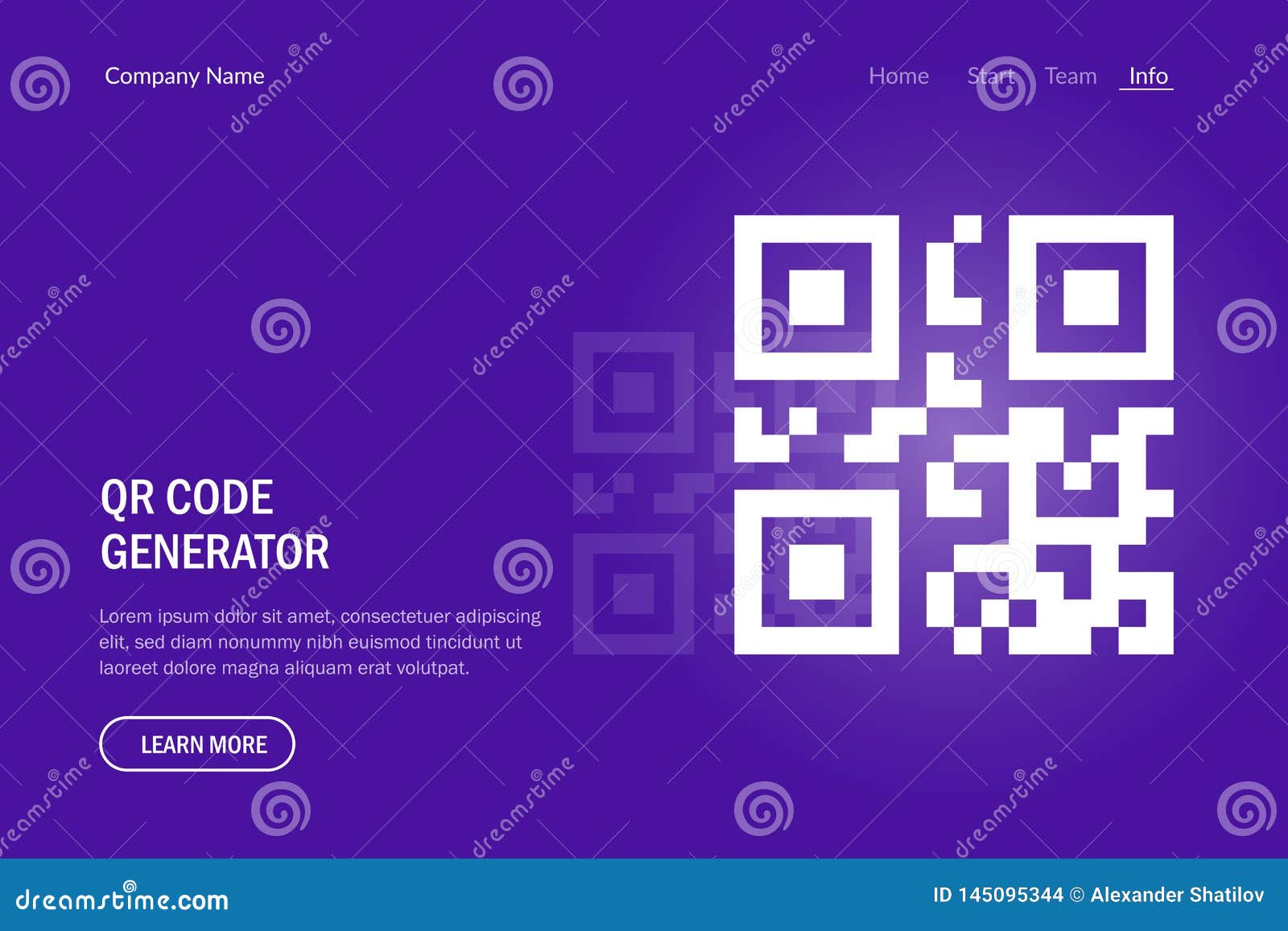 Qr Code Generate Web Template Sample for Smartphone Scanning. Web Site ...