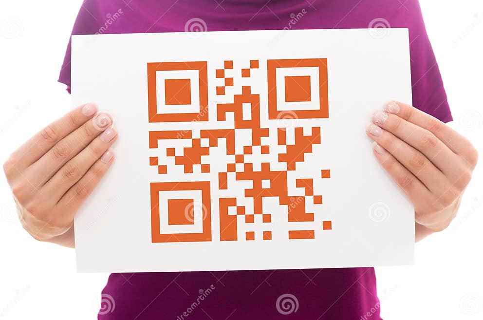 QR code stock image. Image of banner, price, girl, isolated - 61924193
