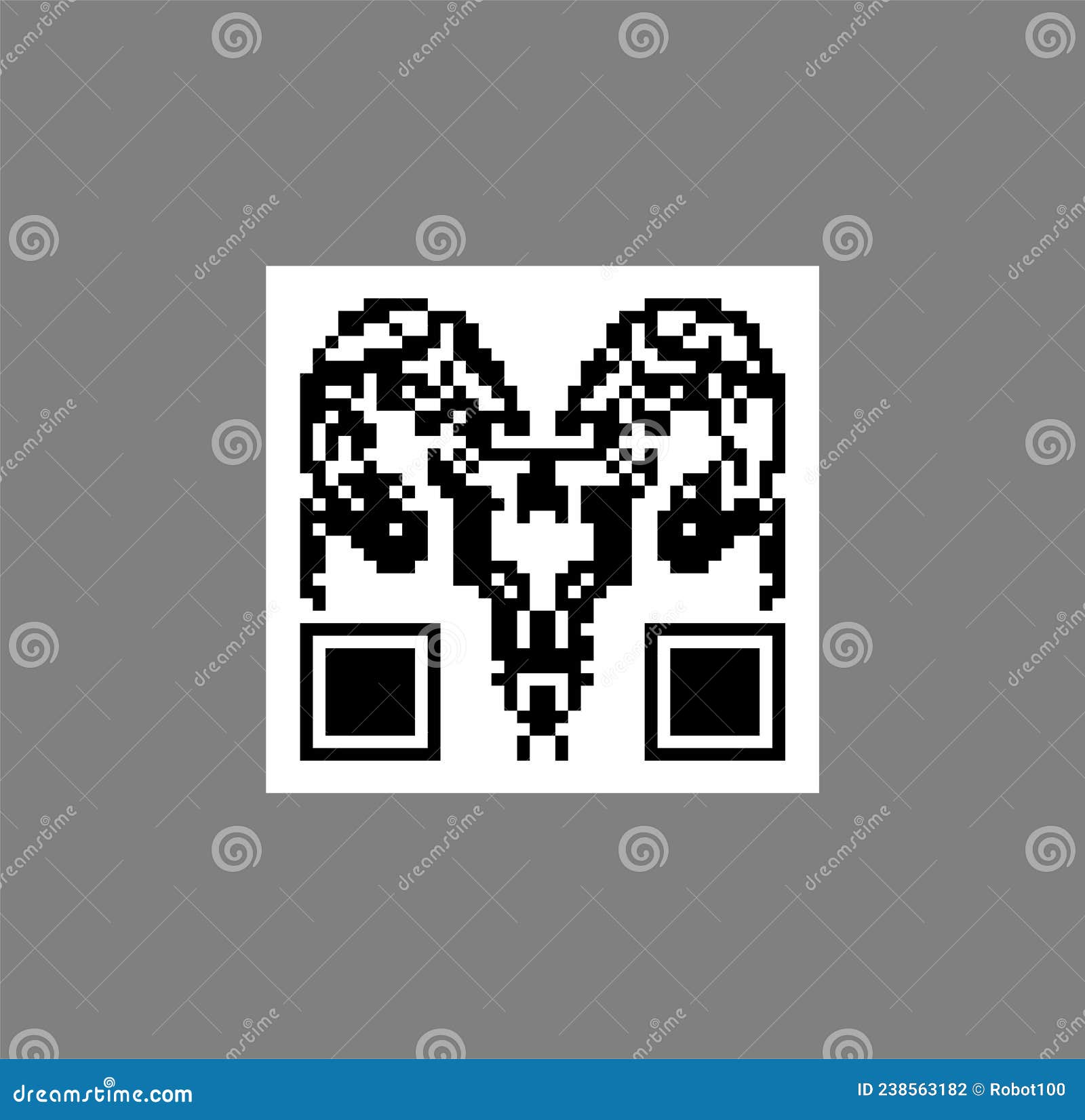 QR Code Goat Skull Isolated. Symbol Vector Illustration Stock Vector ...