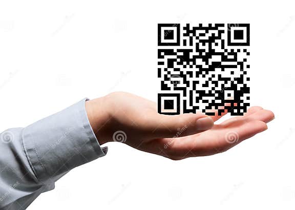QR code in hand stock photo. Image of abstract, phone - 38311876