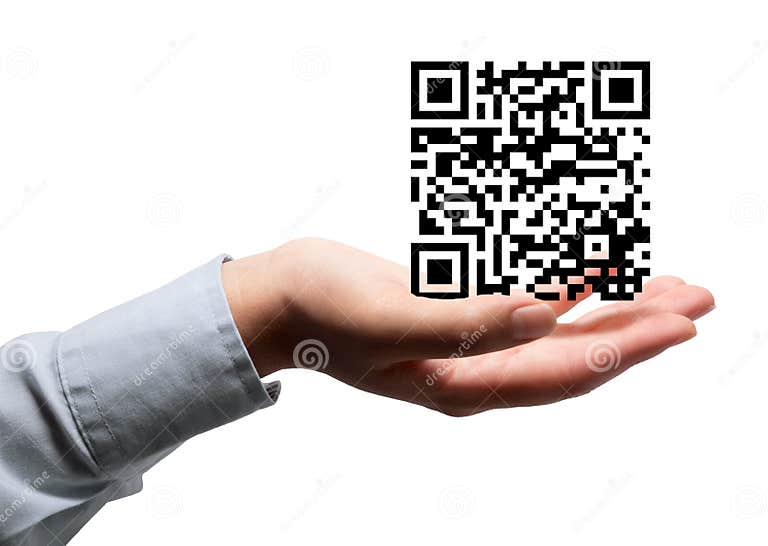 QR code in hand stock photo. Image of abstract, phone - 38311876