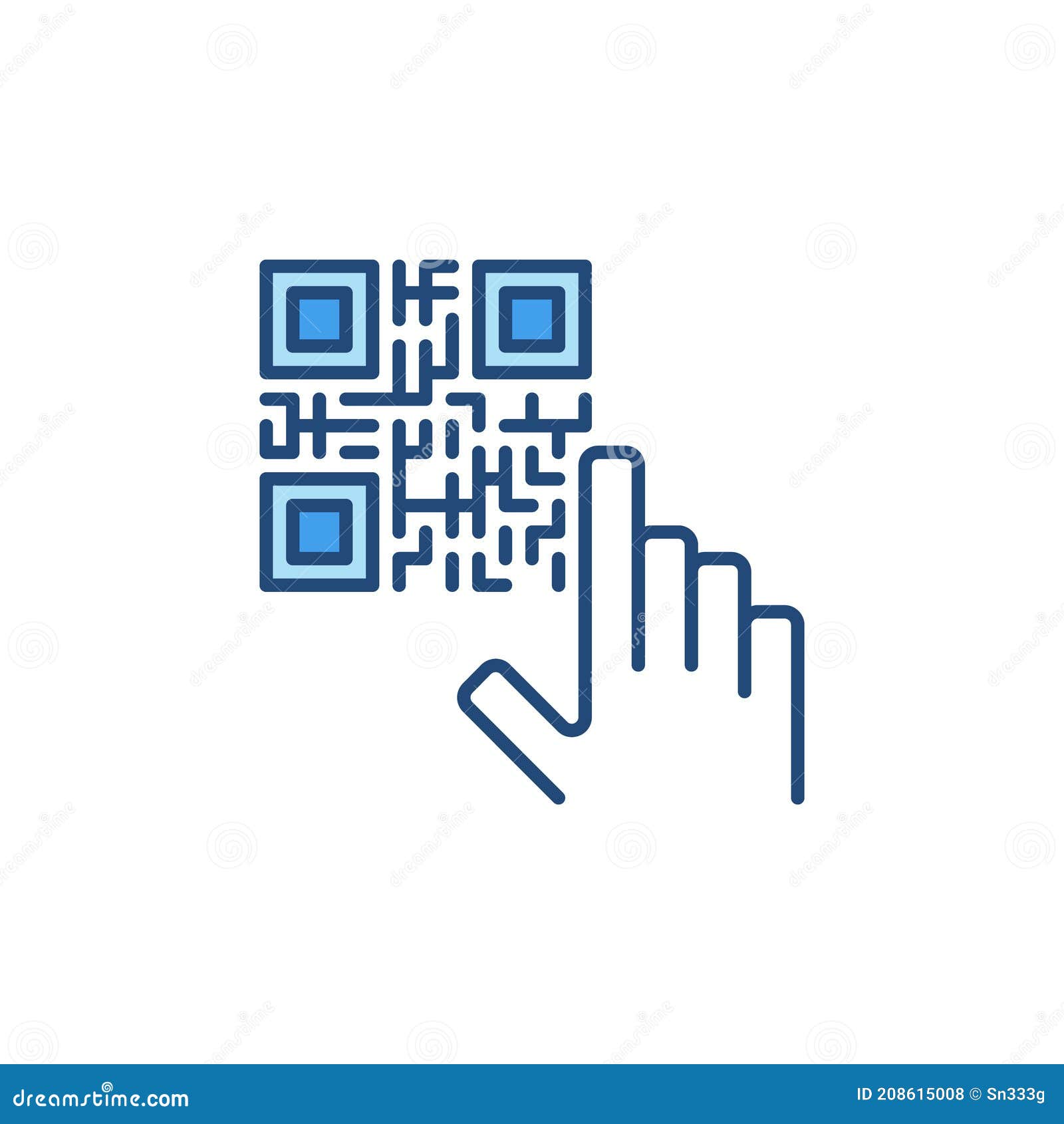 QR Code and Hand Vector Concept Colored Icon Stock Vector ...